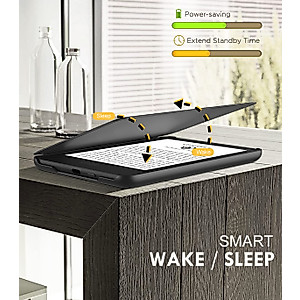 MoKo Case Fits 6" All-New Kindle (11th Generation-2024/2022 Release), Lightweight Shell Cover with Auto Wake/Sleep for Kindle 2024/2022 11th Gen e-Reader, Black