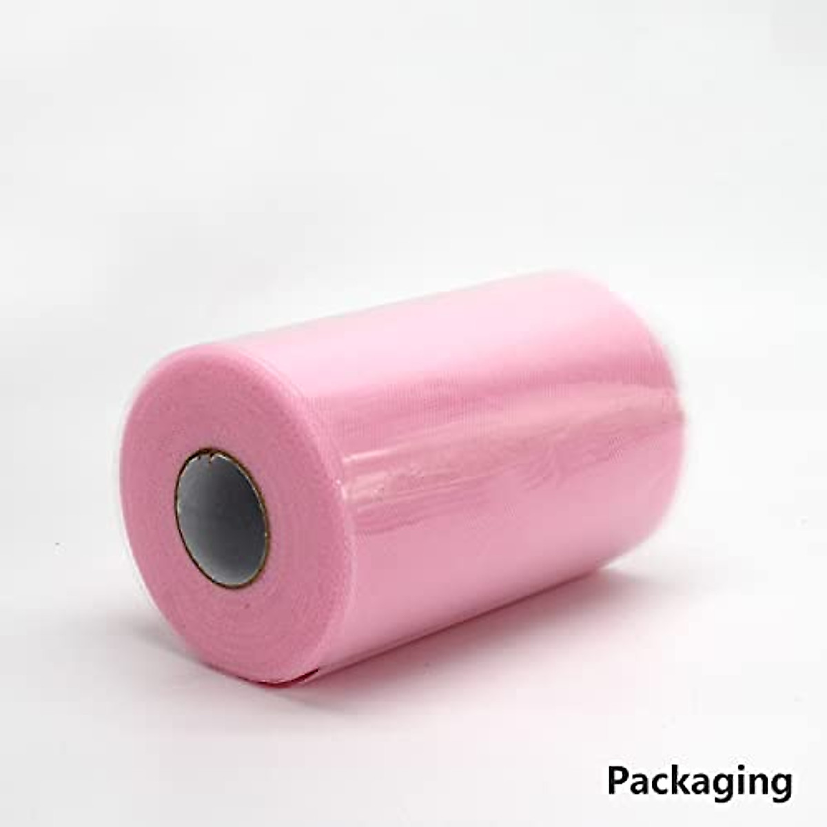 Tulle Fabric Rolls by Yards, Tulle Organza Fabric Spool for DIY Decor Wedding Backdrop Crafts Birthday Party Supplies Tulle Spool for Gift Bow Craft Tutu Skirt (6" X 300 Yards, Pink)