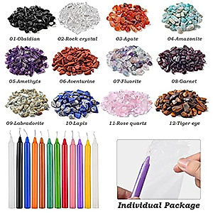 Witchcraft Supplies Kit for Wiccan Spells 69 Packs of Dried Herbs Healing Crystals and Colored Magic Spiritual Candles Parchments for Beginners Experienced Witches Pagan Spell Witchy Gifts Altar