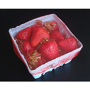 100 pcs mesh Netting for Berry Baskets Farmers Market Produce Supplies Stretchable net fits Quart Pint Half Pint Box (One Size)