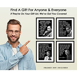 Black Leaders: MLK Jr, Malcolm X, Maya Angelou, Barack Obama: Positive Quotes; Inspirational, Motivational Wall Art Decor Poster for Office, Classroom, Livingroom | Set of 4 Unframed Posters 8x10