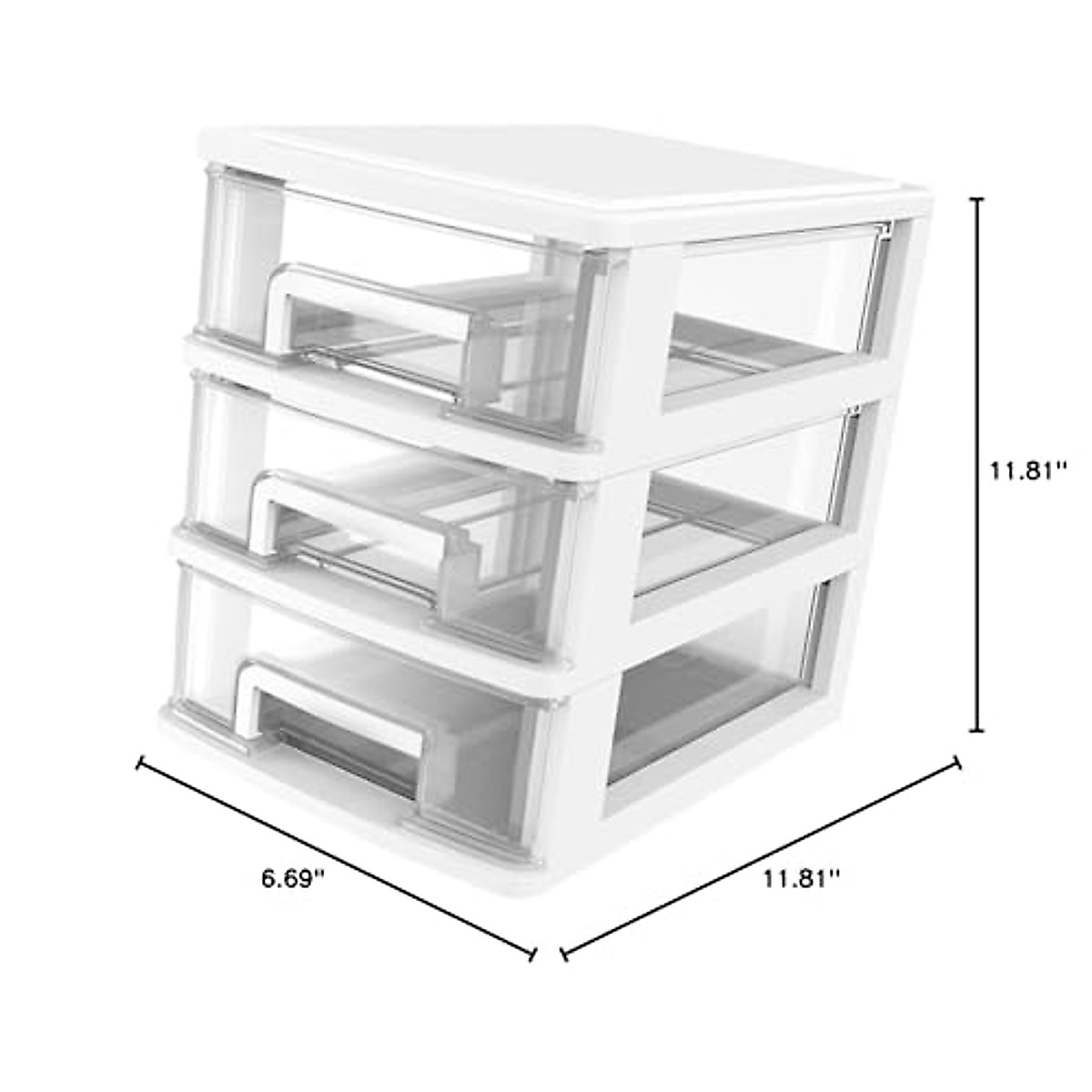 Mikinona Storage Cabinet 6 Tier Stackable Storage Container Jewelery Container Storage 3 Drawer Stacking Drawers Storage Small Drawer Storage Desk Drawer Office Storage Tray Jewelry White