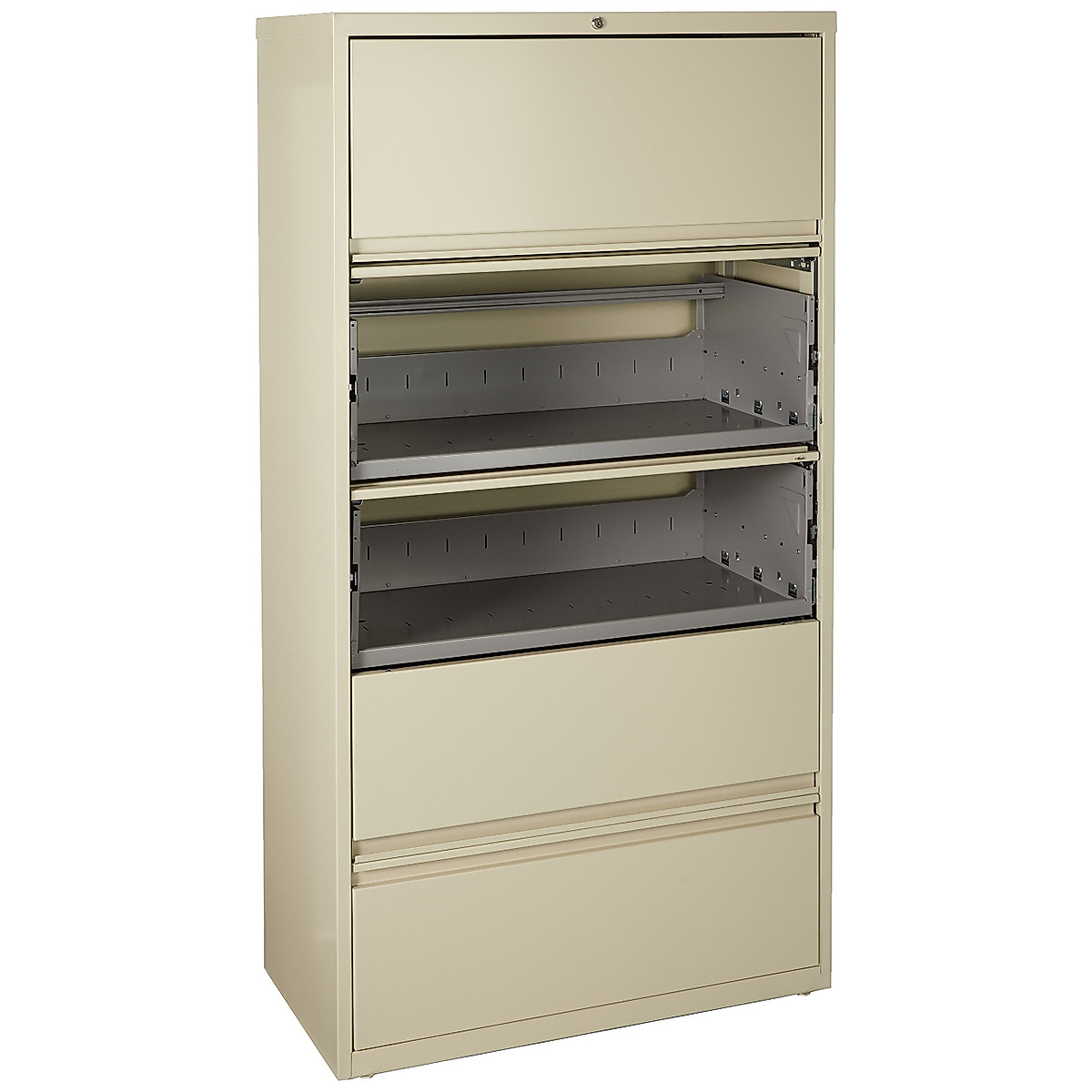 Lorell LLR43512 Receding Lateral File with Roll Out Sleeves, Putty