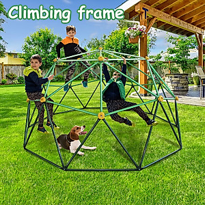 SMkidsport Dome Climber with Canopy, 10 FT Climbing Dome for Kids,1000 LBS Capacity, Rust and UV Resistant Steel, Be Applicable Garden, Backyard, Playground and More Indoor/Outdoor Places (Green)