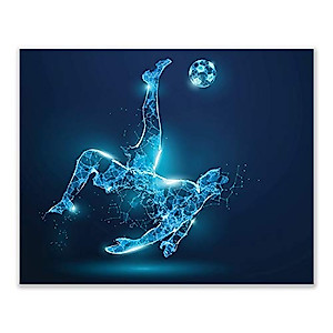 Soccer Wall Art Prints - Set of 4 (8x10) Unframed Soccer Posters - Soccer Room Decor For Men Kids Teenagers - Soccer Poster Set For Bedroom Man Cave - Soccer Wall Decor - Soccer Boys Bedroom Decor - X-Ray