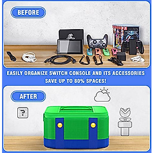 Kawaye Switch Case for Switch/Switch OLED & Switch Accessories, Protection Switch Travel Case for Nintendo Switch Console, Portable Switch Carrying Case Storage Messenger Bag Travel Case,Green-Blue