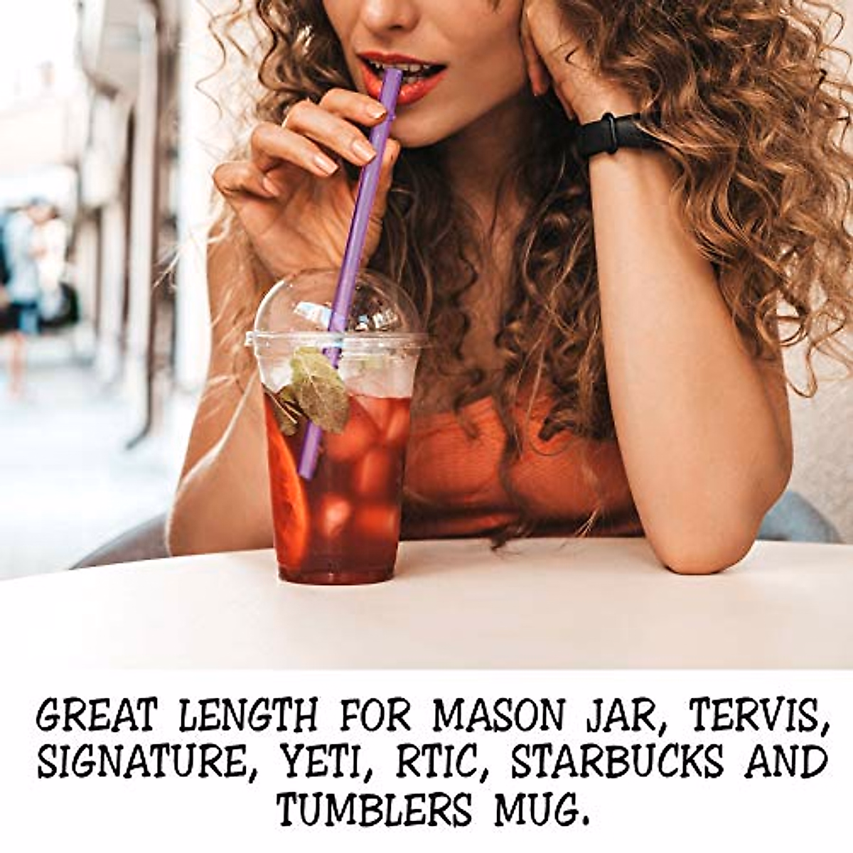 BaHoki Essentials Reusable Eco Friendly Colored Drinking Straws - Great for Drinking Smoothies and Shakes - with Deep Cleaning Brush, Long Acrylic Straw Set for Tumblers - 8 Pack