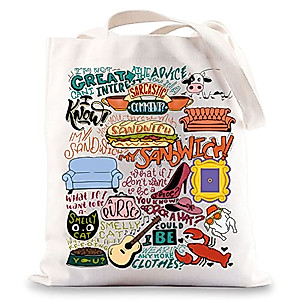 BWWKTOP Friend TV Show Tote Bag Friend TV Show Character Fans Gift Friend TV Show Themed Bag TV Show Merchandise(Sandwich TG)