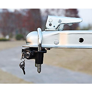 TOPTOW 63507 Trailer/RV Coupler Hitch Lock, Universal Fits for 1-7/8", 2" & 2-5/16" Couplers, Tow Ball Style