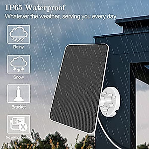 Solar Panel for Ring Camera, 6W Ring Solar Panel for Spotlight Cam Battery, Solar Panel for Ring Stick Up Cam Battery,5V Ring Camera Solar Panel Charger with Barrel Plug Connector