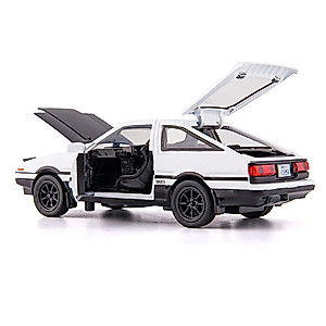 BDTCTK 1/32 AE86 Initial D Model Car, Zinc Alloy Pull Back Toy car with Sound and Light for Kids Boy Girl Gift(Black)