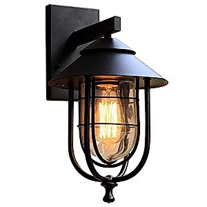 Outdoor Wall Lanterns Modern Exterior Wall Mounted Light Fixtures Waterproof Outdoor Wall Sconces with Seeded Glass Shade Outside Wall Lamp for Deck Garage Yard Front Door Garden Home