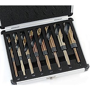 8PC HSS Cobalt Silver & Deming Drill Bits Set, Large Size 9/16 to 1, Reduced 1 by Drill Bits