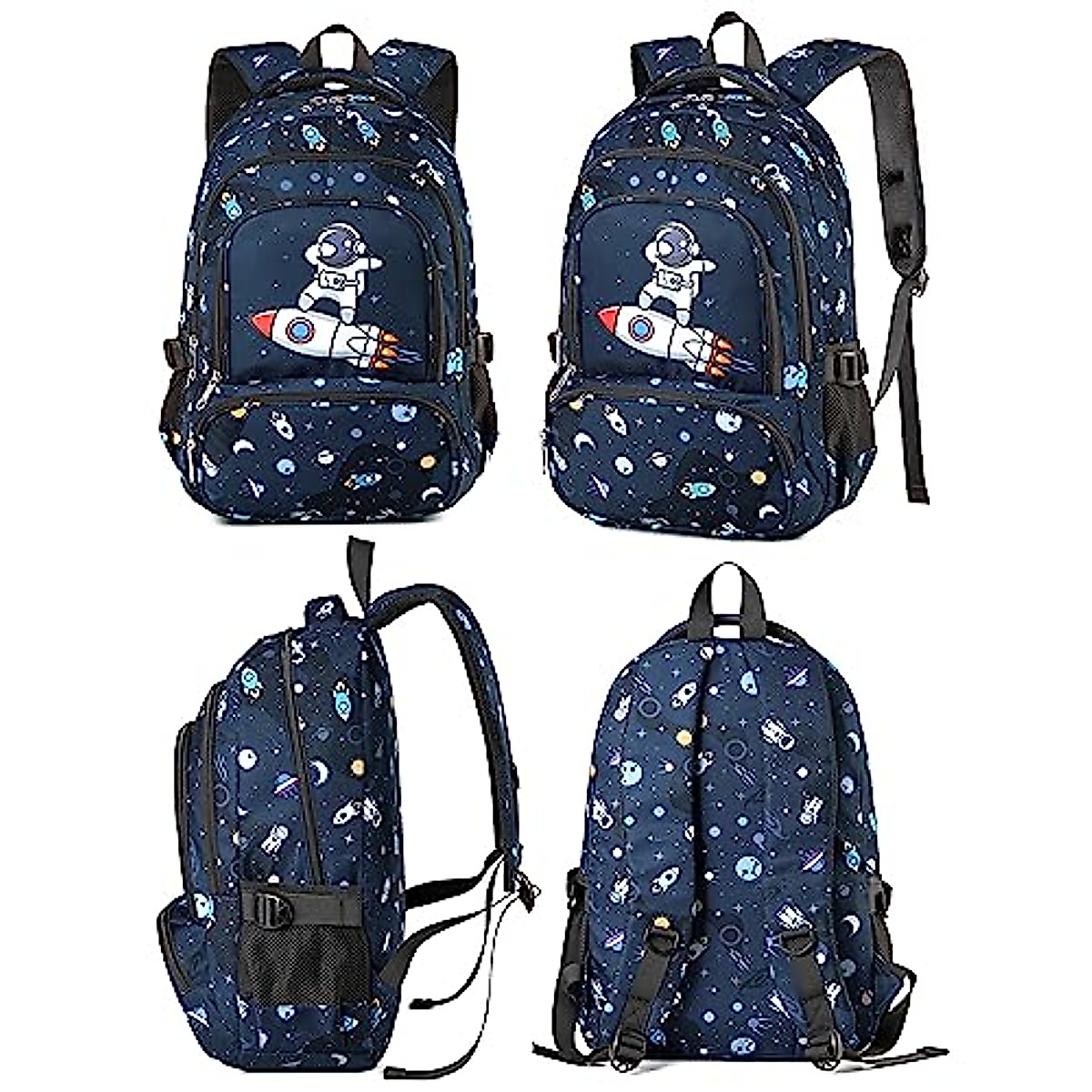 BLUEFAIRY Space Backpack for Boys Kids Elementary School Bags Middle School Primary School Bookbags Lightweight Sturdy Durable Spaceman Gifts Age 5-9 Mochilas Para Niño…
