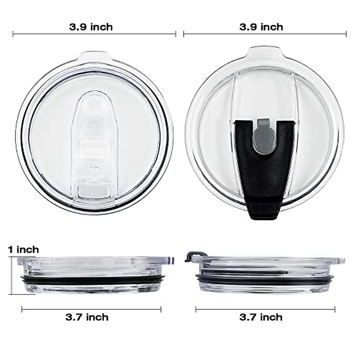 WETOWETO Tumbler Mug Lid for 30oz Coffee Mugs, 30oz Tumbler Replacement Lid, 2 Different Spill Proof Splash Lids Covers, BPA-Free