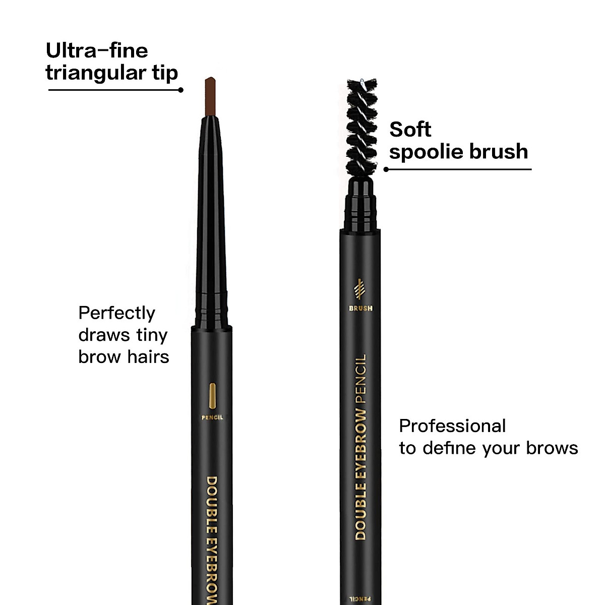 3 Pcs Waterproof Eyebrow Pencil Dark Brown, Premium Eye Brow Pencil Brn with Spoolie Brush, Longwearing for Perfect Brows, Professional, Precision, Defines, Universal Benefit Eyebrow Pencil, O'CHEAL
