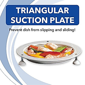 Sammons Preston 55500 Triangular Suction Plate with Suction Cups for Secure Eating