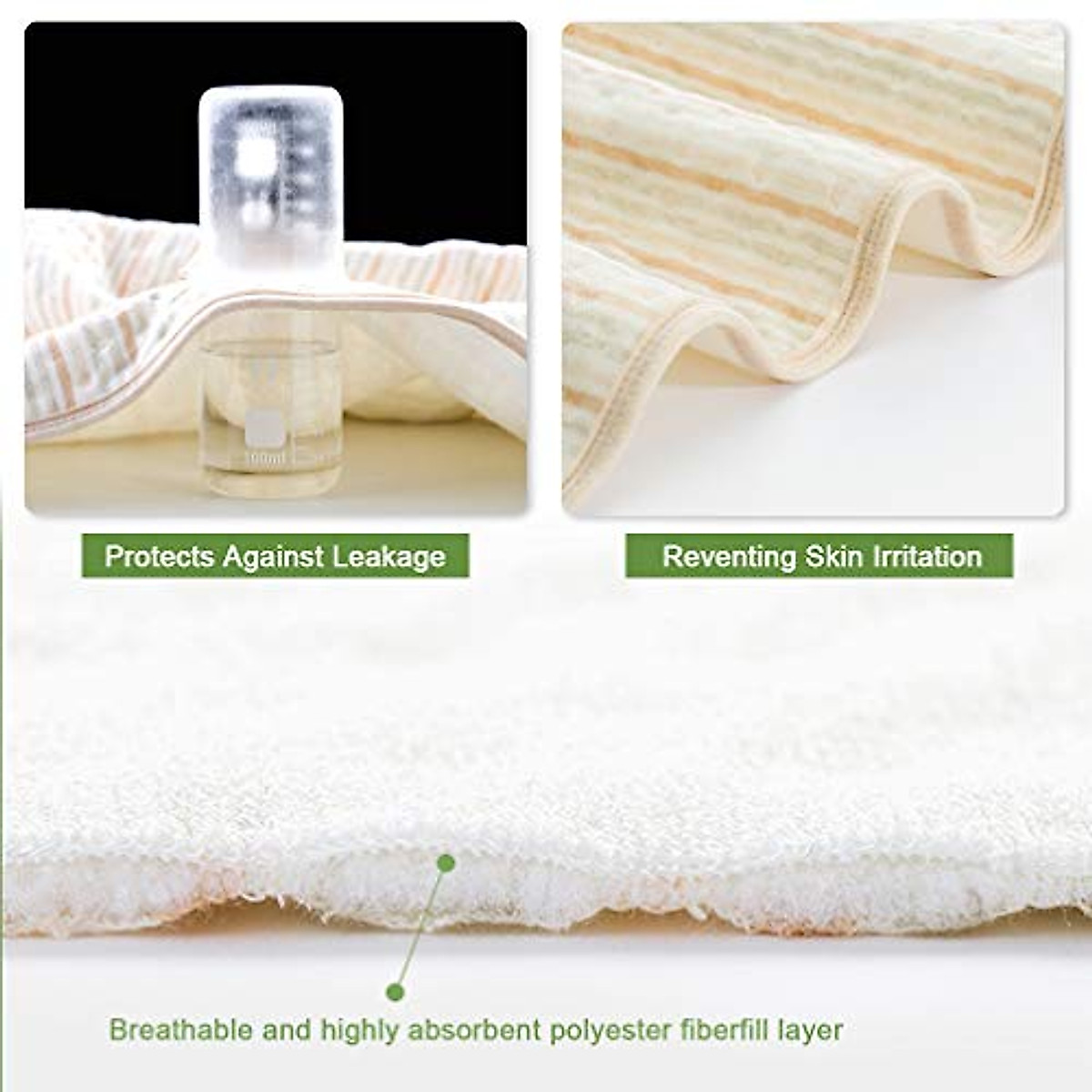 Waterproof Baby Bed Pad Maveek 47.2'' x 27.6'' Baby Organic Mattress Pad Bamboo Blanket Toddler Bed Sheet Protector Reusable High Absorbent Mattress Protector Baby Diaper Changing Pad