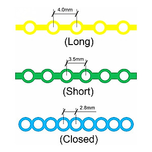 Dental Orthodontic Braces Rubber Chains, Elastic Power Chains for Braces (Long, Pink)