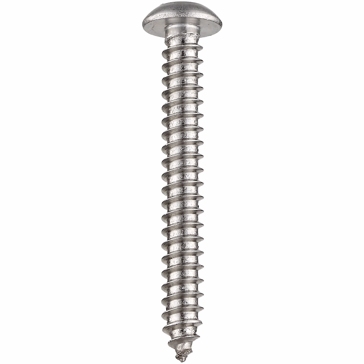 18-8 Stainless Steel Sheet Metal Screw, Plain Finish, Button Head, Pin In Star Drive, Type AB, 1-1/4" Length, #10 Threads, Made in US (Pack of 25)