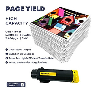 Toner Tap High Yield for Workcentre 6515 6515DNI 6515DN 6515N Phaser 6510 6510DNI 6510DN 6510N (5 Pack Bundle) 106R03480 106R03477 106R03478 106R03479 (Compatible Cartridge Replacements)