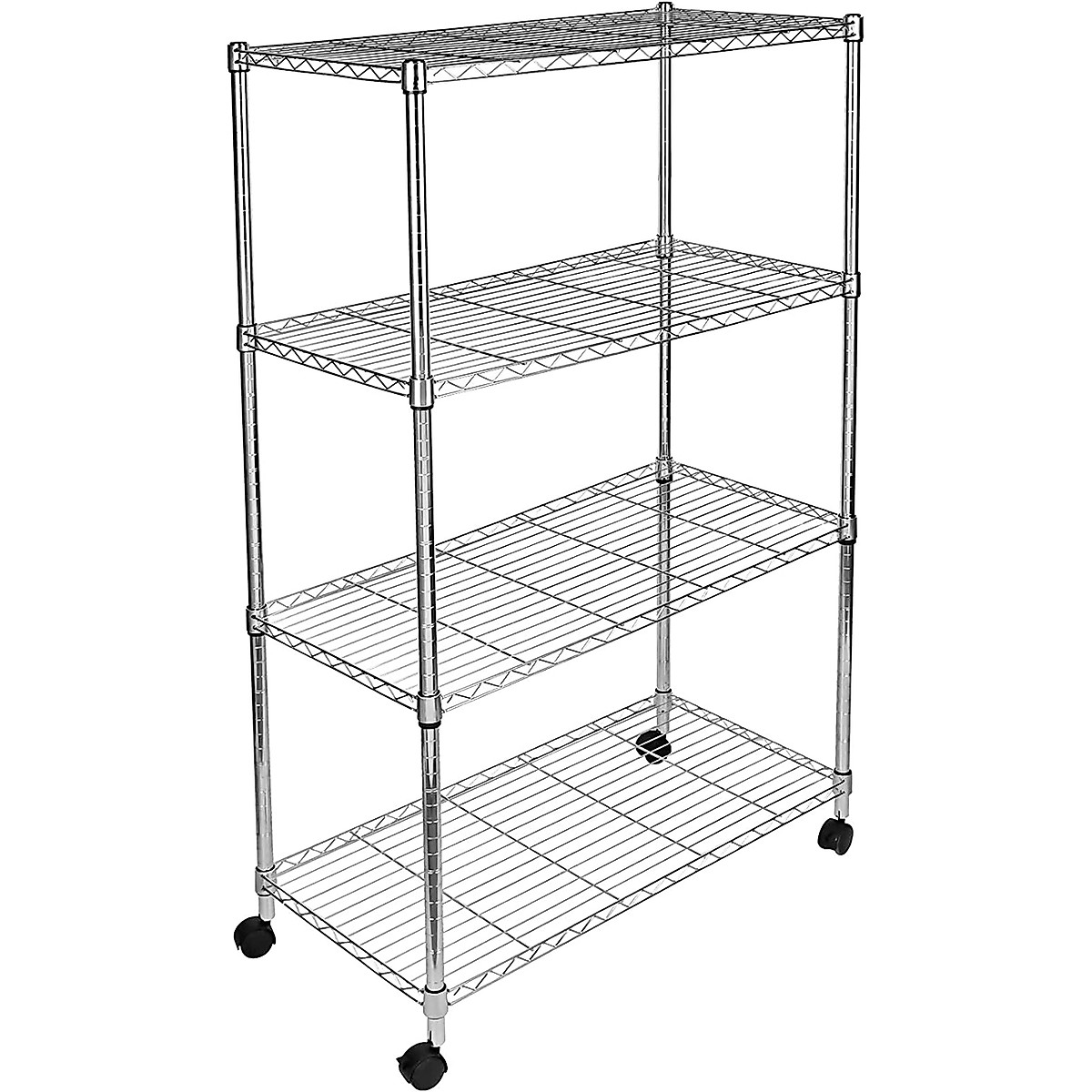 4-Tier Heavy Duty Storage Shelving Unit 1000Lb Capacity,Chrome,35.43" D x 17.72"W x 61.02" H inch