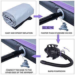 BEYOND MARINA Air Gymnastics Tumble Track 4/8 inches Thickness Inflatable Tumbling 10ft/13ft/16ft/20ft Air Mats for Home Use Training/Cheerleading/Yoga with Electric Pump, 13'x3.3'x4'', Carbon-purple