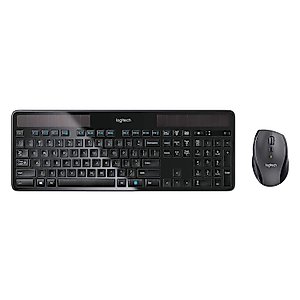 Logitech K750 Wireless Solar Keyboard Black for Windows Solar Recharging Keyboard (with Mouse)