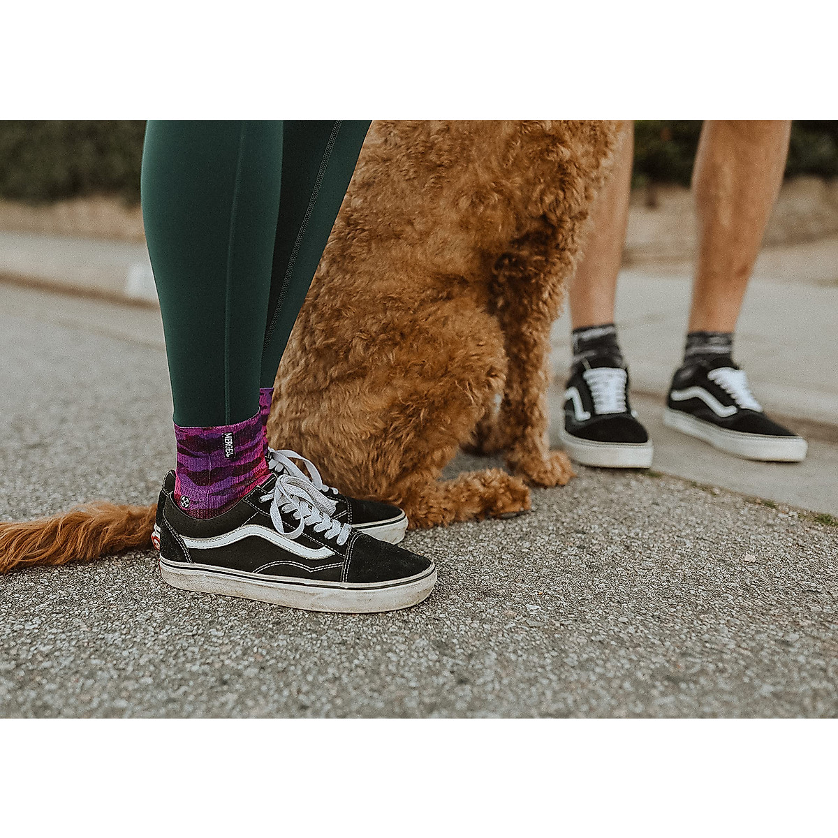 MERGE4 Purple Water Color Quarter Crew Socks for Men and Women