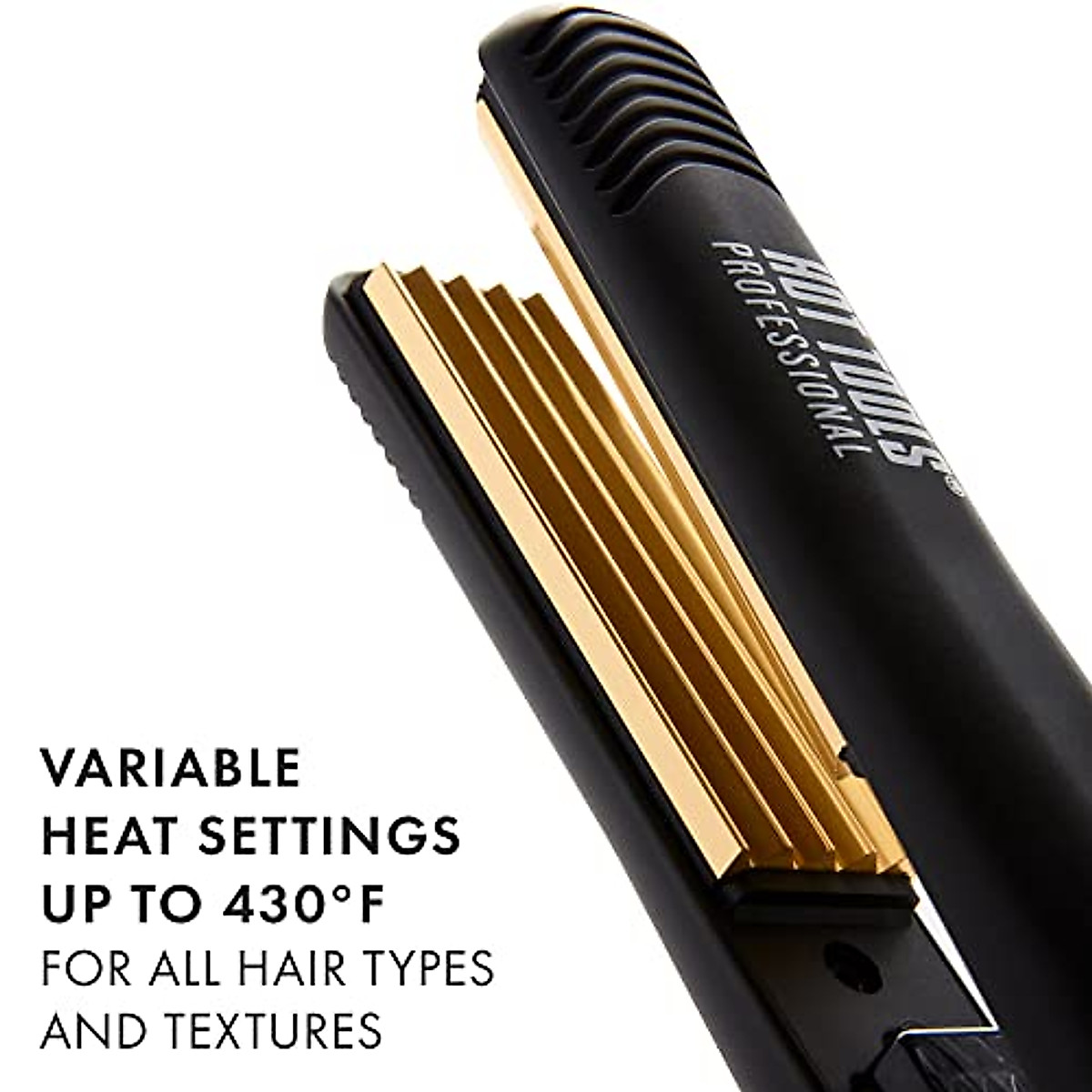 Hot Tools Pro Artist 24K Gold Crimping Iron | For Light Textured Crimps and Volume (1 in)