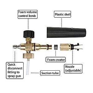 Sooprinse Foam Cannon Snow Foam Lance Nozzle Pressure Washer Jet Wash，Foam cannon lance kit with Pressure Washer Spray Gun,30 Degree Gutter Cleaner Wand with Nozzle Tip Attachment