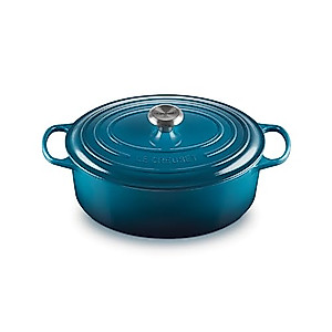 Le Creuset Enameled Cast Iron Signature Oval Dutch Oven, 6.75 qt., Deep Teal