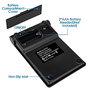 Foloda Bluetooth Wireless Number Pads, Numeric Keypad 22 Keys Portable Financial Accounting 10 Keys Number Keyboard Extensions for Laptop, PC, Desktop, Surface Pro, Notebook