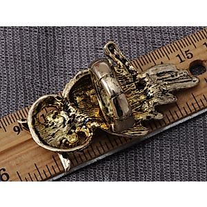 Alilang Womens Stretchy Antique Golden Tone Multicolored Rhinestones Rainbow Owl Bird Ring