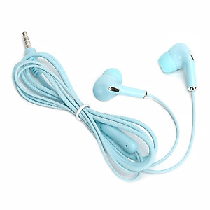 TQKLSM Wired Earbud Headphone 3.5mm Sports Earphone Universal HiFi Music Bass Earbud Headphone with Mic(Blauw)