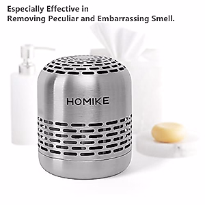HOMIKE Refrigerator Deodorizer, Odor Eliminator,Last up to 10 Years for Car,Closet,Shoes Cabinet,Fridge and Freezer,Outperforms Baking Soda and Activated Carbon(Stainless Steel)