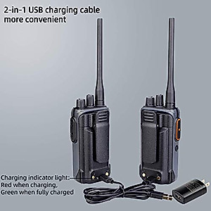 Retevis RB17 Walkie Talkie for Adults,Heavy Duty Two Way Radio Rechargeable,4400mAh Large Capacity Battery Handsfree Alarm,Portable 2 Way Radios for Hunting Skiing Cruise Shipping Outdoor Gift(2 Pack)