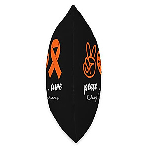 Peace Love Cure Kidney Cancer Awareness Designs Heart Orange Ribbon Peace Love Cure Kidney Cancer Awareness Throw Pillow, 18x18, Multicolor