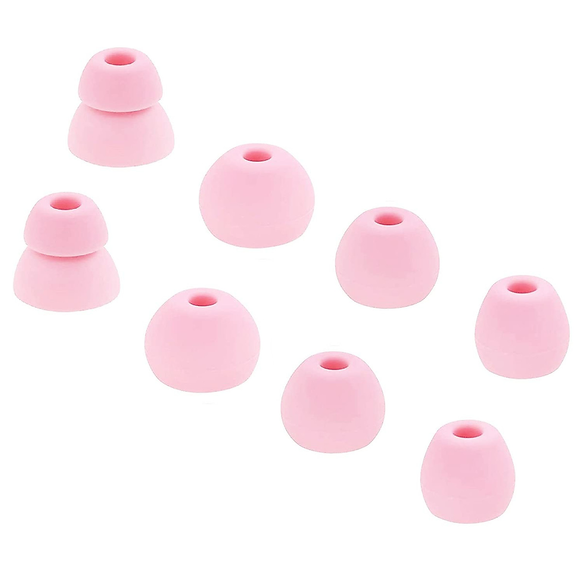 BLLQ Replacement Ear Tips Silicone Earbuds Buds Eartips Set Compatible with Powerbeats Pro Wireless Earphone Headphones,4 Pairs, Cloud Pink (PP4p)
