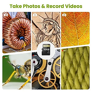 Coin Microscope 1000X - 4.3 Inch LCD Digital Microscope with 32GB Card, Opqpq USB Coin Microscope for Error Coins with 12MP Camera, LED Fill Lights, Metal Stand, PC View, Windows Compatible