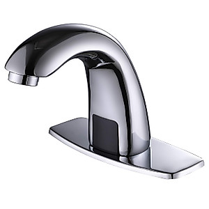 Charmingwater Touchless Bathroom Sink Faucet, Hands Free Automatic Sensor Faucet with Hole Cover Plate, Chrome