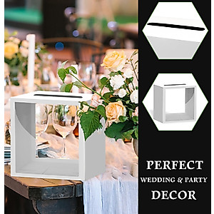 SietDESEO White Card Box for Party Diy Money Card Box Gift Card Box Holder for Wedding Reception Baby Shower Birthday Card Box