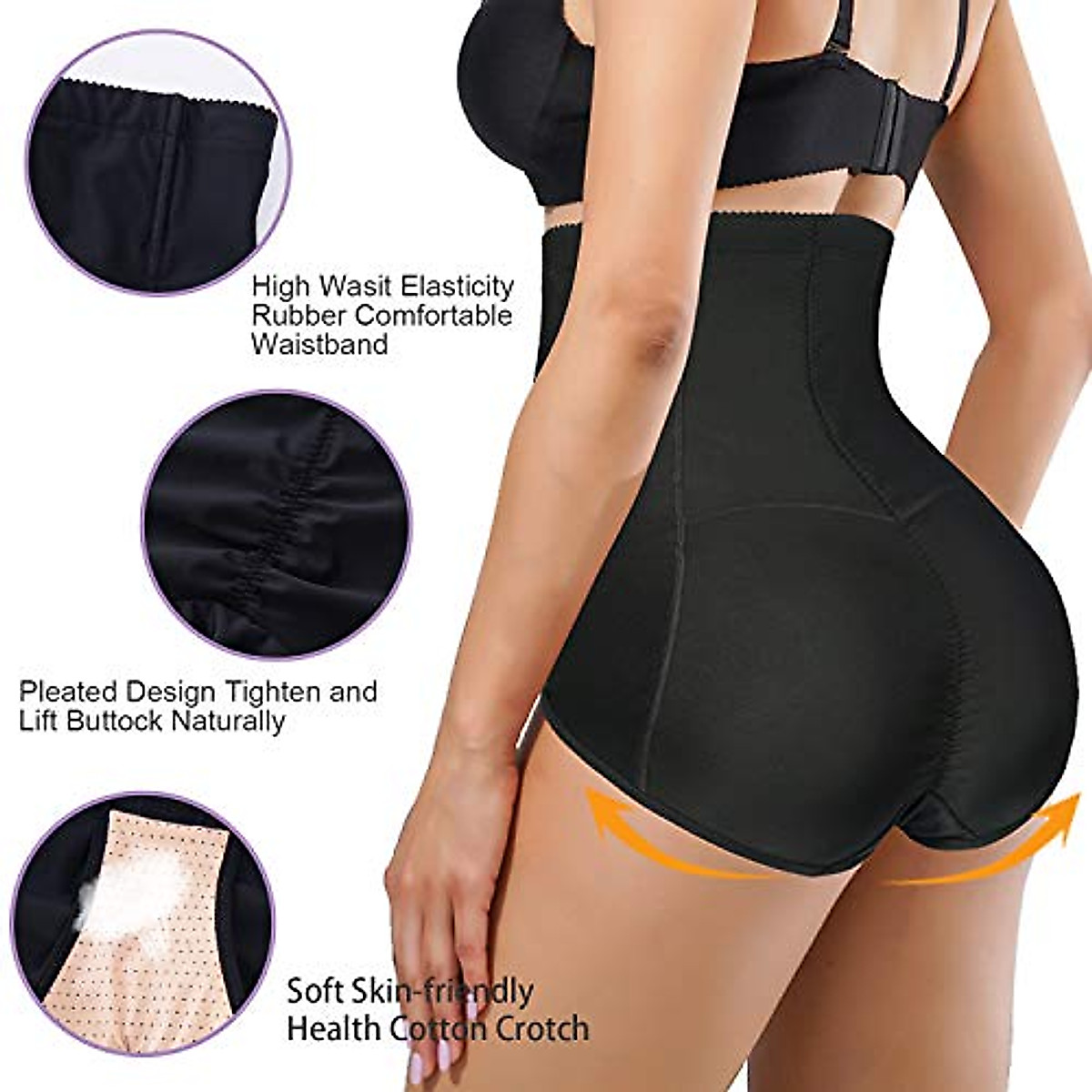 YERKOAD Women Tummy Control Shapewear Bodysuit Butt lifter Shorts Hi- Waist Trainer Panties Body Shaper Underwear Slim Corset (X-Large, Black)