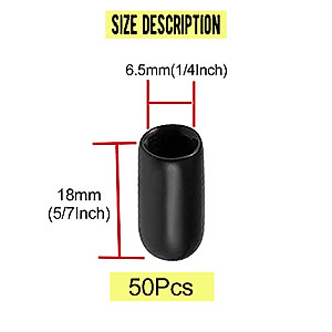 50pcs Rubber End Caps, 1/4" Flexible Screw Thread Protector Caps Cover, Vinyl Caps Rubber Screw Caps Rubber Bolt Covers Caps