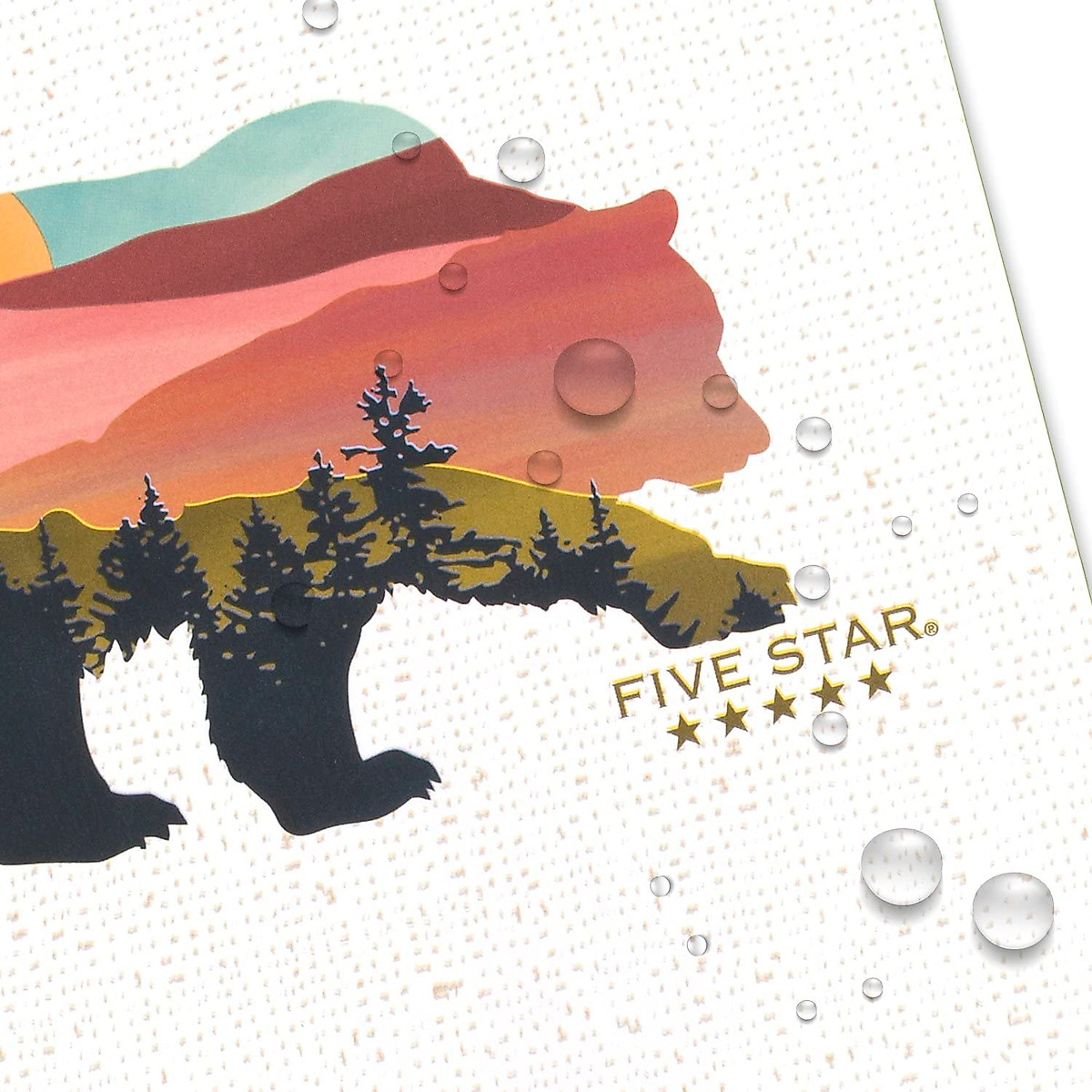 Five Star and National Wildlife Federation Spiral Notebook + Study App, 1 Subject, College Ruled Paper, 11" x 8-1/2", 80 Sheets, Forest Bear, 1 Count (820088FM)