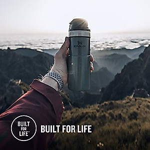 STANLEY Trigger Action Travel Mug 0.35L / 12OZ Hammertone Green – Keeps Hot for 5 Hours - BPA-free Stainless Steel Thermos Travel Mug for Hot Drinks - Leakproof Reusable Coffee Cups