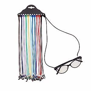 Juvale 12 Pieces Set Glasses String, Eyeglasses Strap Frame Holder Nylon Cord for Sunglasses, Reading Glasses, Eyeglasses, Spectacles, Multicolored, for Men and Women, 24.40"