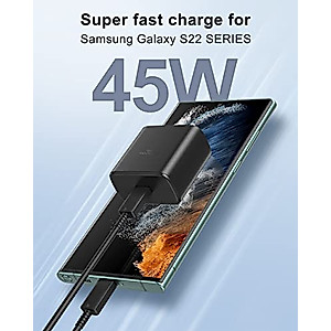 USB C Wall Charger,45W Super Fast Charger and 5FT Type C Charger Cable Fast Charging for Samsung Galaxy S22/S22 Ultra/S22+/S21/S21Ultra/S21+/S20/S20Ultra/Note20/Note 20Ultra/Note10+/iPad Pro12.9/11