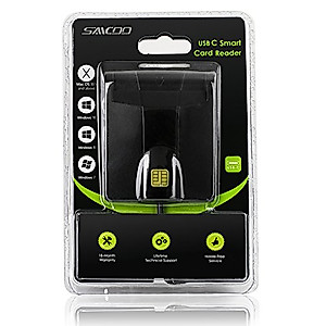 Type C Smart Card Reader Saicoo DOD Military USB-C Common Access CAC Card Reader, Compatible with Mac OS, Win (Don't Support VA PIV Card)
