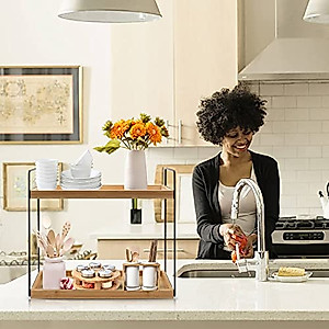 NEZUIBAN Bathroom Counter Organizer,2-Tier Counter Skincare Shelf,Multi-Functional Tray for Bathroom Countertop,Vanity and Kitchen(15.75''L x 6.7''W x 12.8''H)